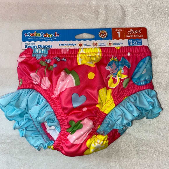 Swim | Swimschool Reusable Swim Diaper Pink 12 Months 1822 Lbs Level 1 ...